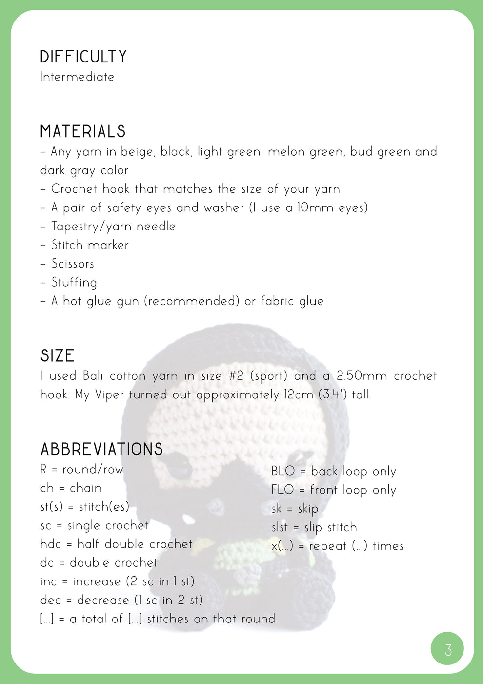 Viper Valorant Agent Amigurumi Crochet Doll Pattern – Medaami Patterns