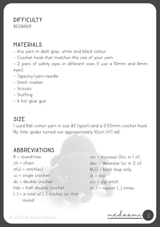 Little Spider Amigurumi Crochet Doll Pattern – Medaami Patterns
