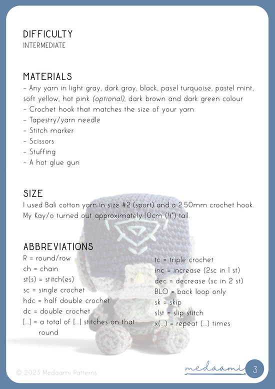 Kay/o Valorant Agent Amigurumi Crochet Doll Pattern – Medaami Patterns