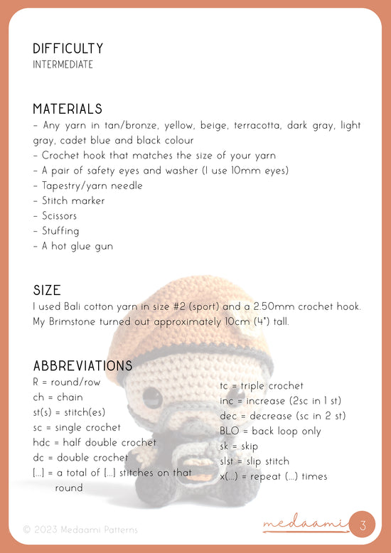 Brimstone Valorant Agent Amigurumi Crochet Doll Pattern – Medaami Patterns