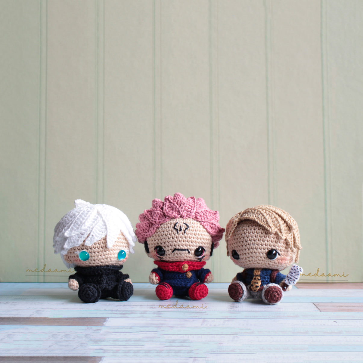 BUNDLE | Gojo, Sukuna and Nanami Jujutsu Kaisen inspired Amigurumi Pat ...
